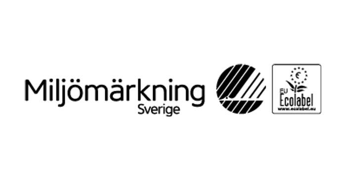 Svanen_Blomman liggande format_svart | Miljömärkning Sverige