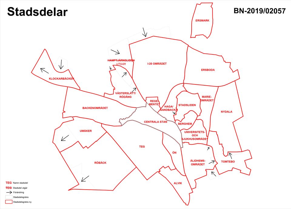 Översyn av gränser för Umeås stadsdelar och stadsdelsområden | Umeå kommun