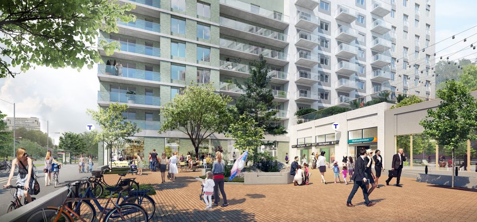 Nya kvarter växer fram vid gula linjens Södra Hagalund | Solna stad