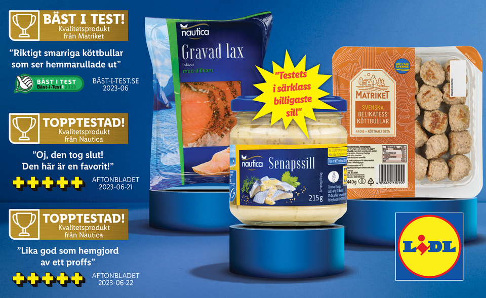 Lidls köttbullar, ASC-märkta gravade lax och MSC-märkta sill dominerar ...