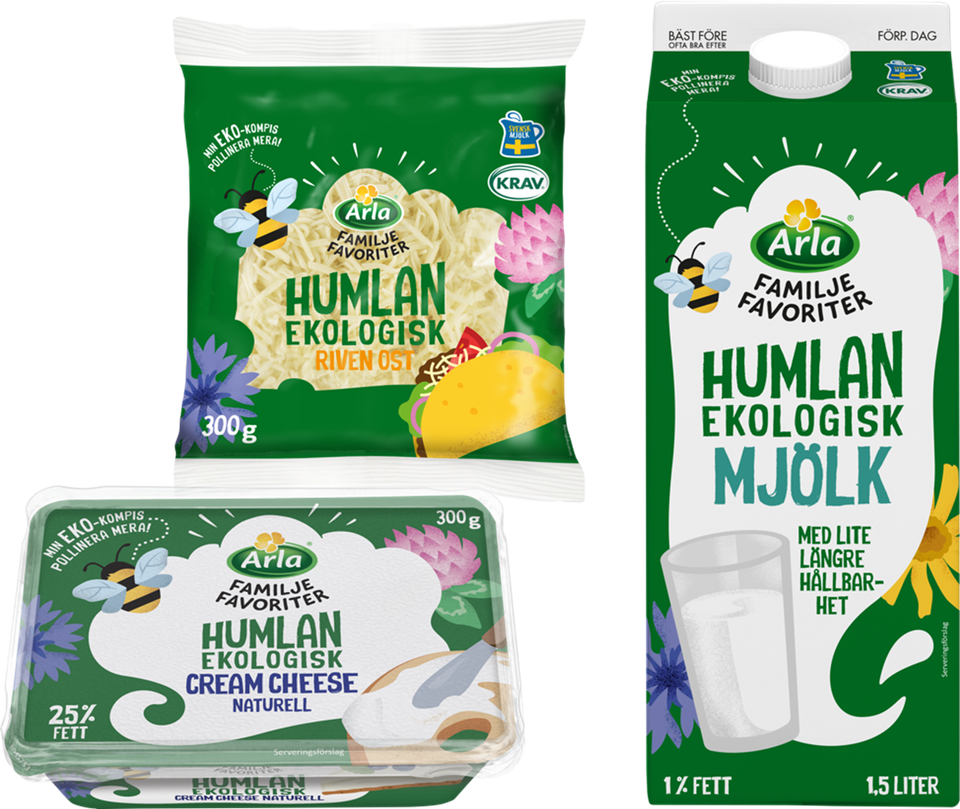 Arla Familjefavoriter Humlan lanserar tre ekologiska nyheter | Arla