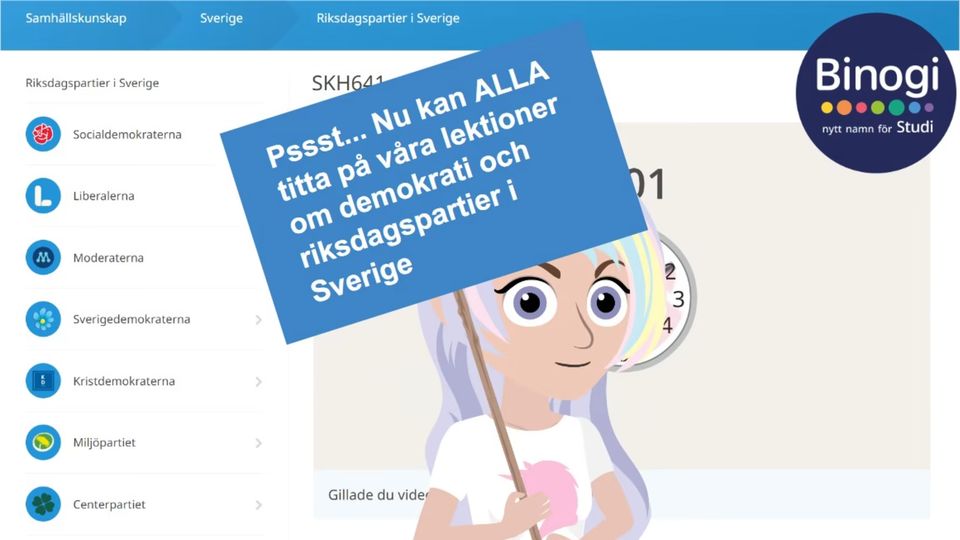 Binogi ger fritt material inför val 2022 - med lärarhandledning och ...