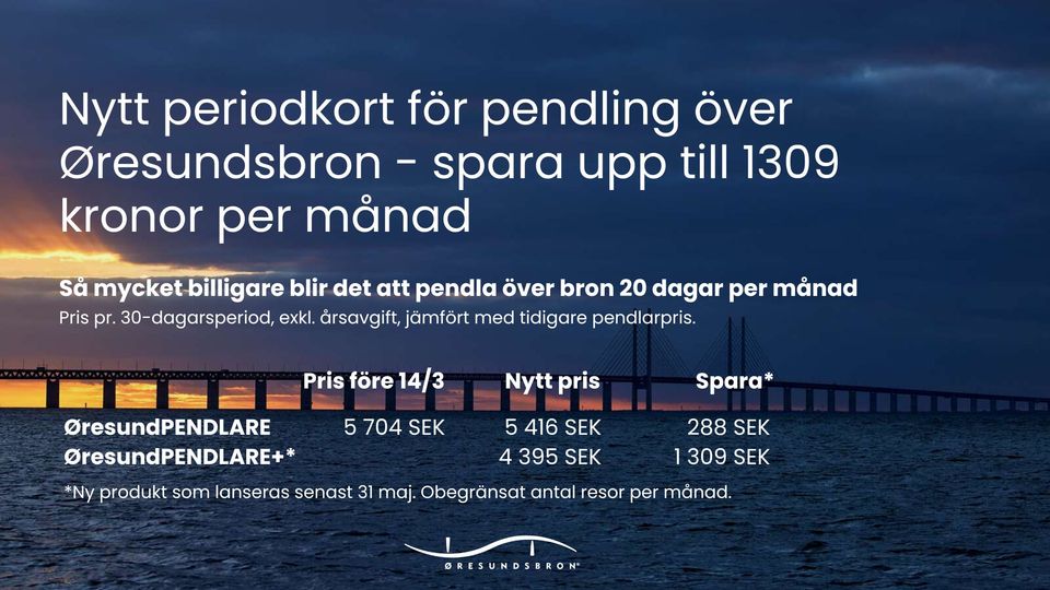Øresundsbron sänker priset och gör passagen smidigare | Øresundsbron