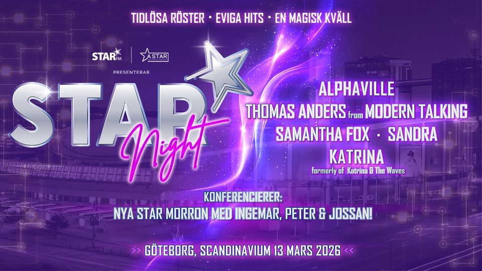 Sveriges största 80-talshyllning STAR NIGHT till Scandinavium | Got Event